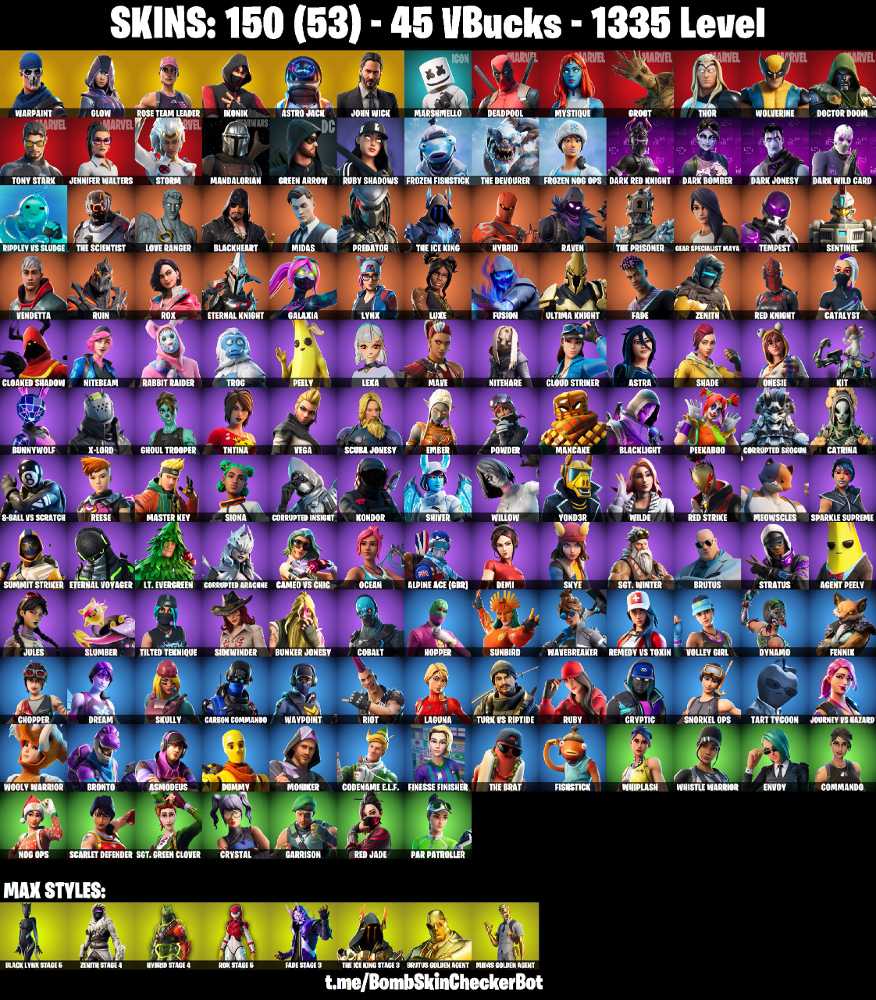 OG STWPC/PSN/XBOX 150 Skins IKONIK, Merry Minty Pickaxe, Glow, Ghoul ...