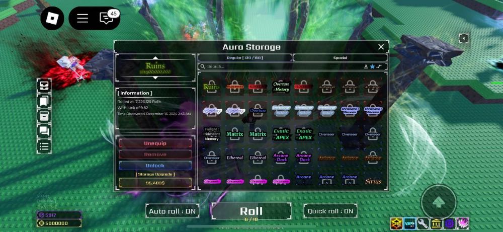 VB.13 | Sol's rng | Sols rng | Account 1 in 500,000,000 Ruins | 1 in ...