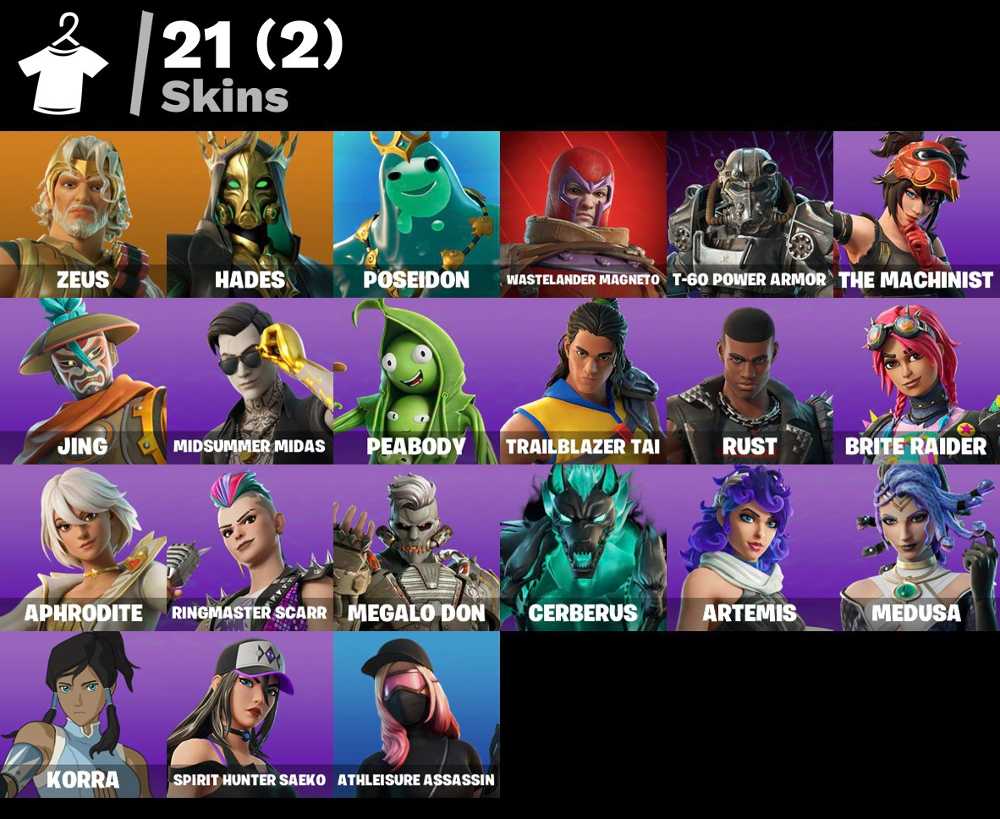 [PC/PSN/XBOX] 21 skins|Zeus Hades Poseidon Wastelander Magneto T-60 ...