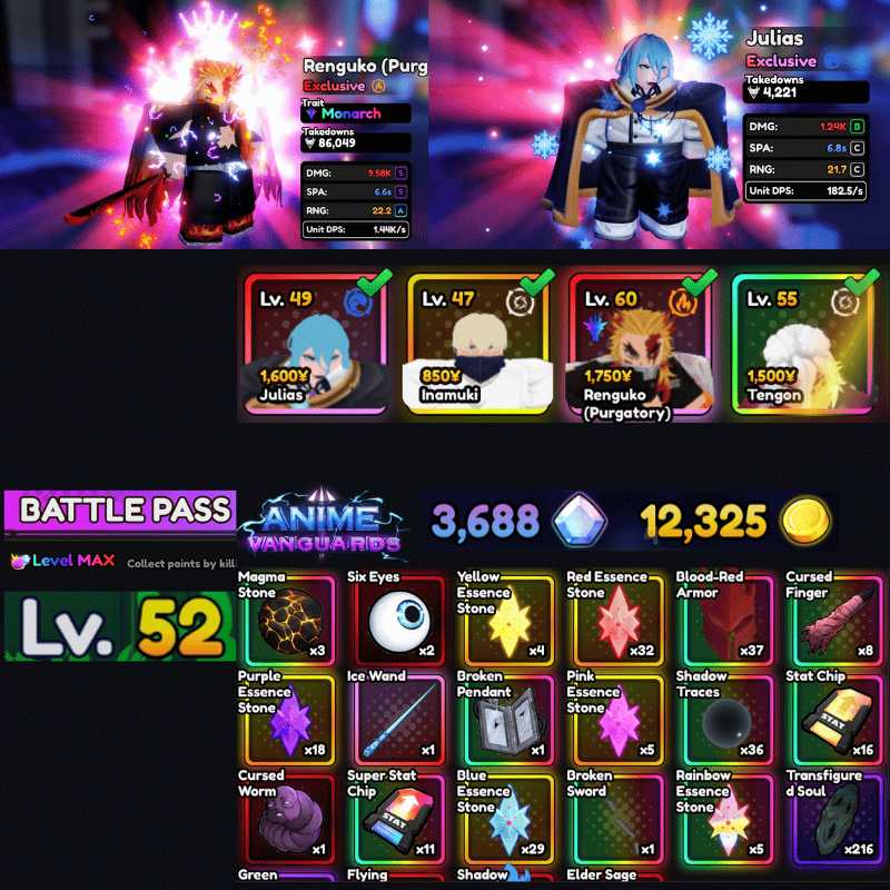 ID674 Renguko Monarch,Julias,Full Item Evo Gujo,Shiny Tengon,Shiny ...