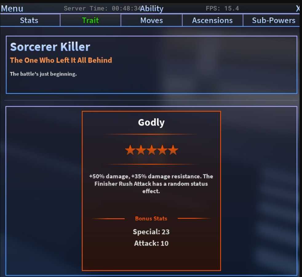Roblox | AUT | A Universal Time | Sorcerer Killer - ( Godly Trait ) ( a ...