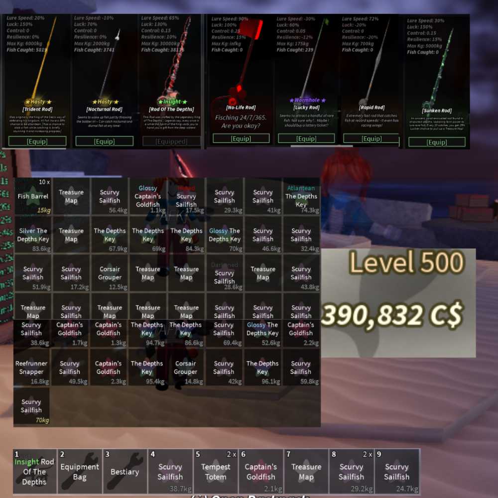 ID10Fisch: Level 500- - Sunken Rod - No-Life Rod,Rod of the Depths ...