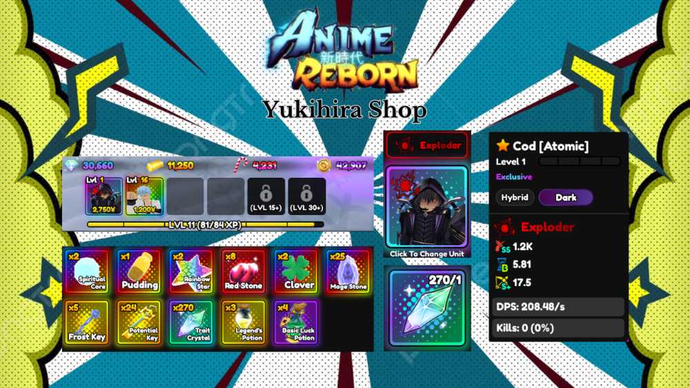 Starter Account lvl 11 Exclusive Cid [Atomic] Evo (270 Trait Crystal ...