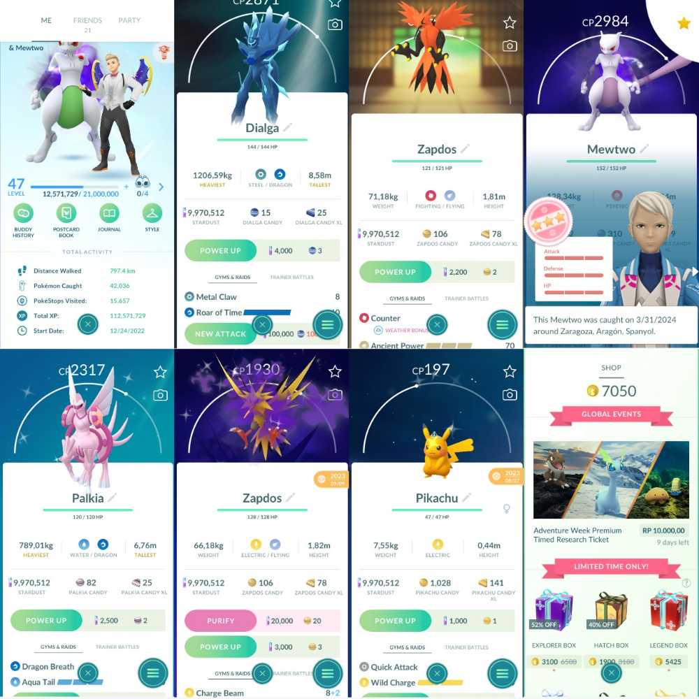 1165 LV47 Coin: 7050 RareCandy417 Hundo Shadow Mewtwo. Dialga roar of ...