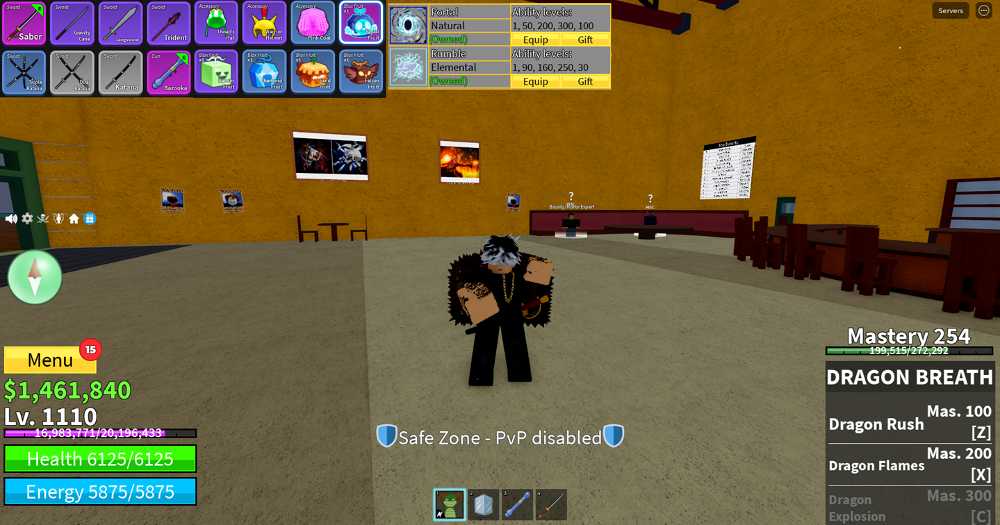 [Blox Fruits] Permanent Rumble,Portal Dragon Breath level 1110 Belly 1 ...