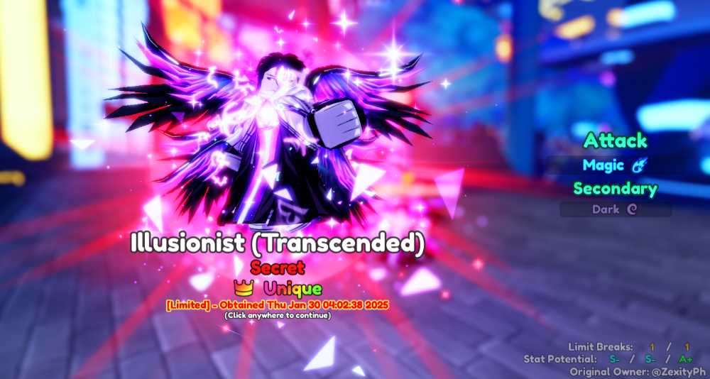 UNIQUE AIZEN Illusionist( Transcended) Anime Adventures Account