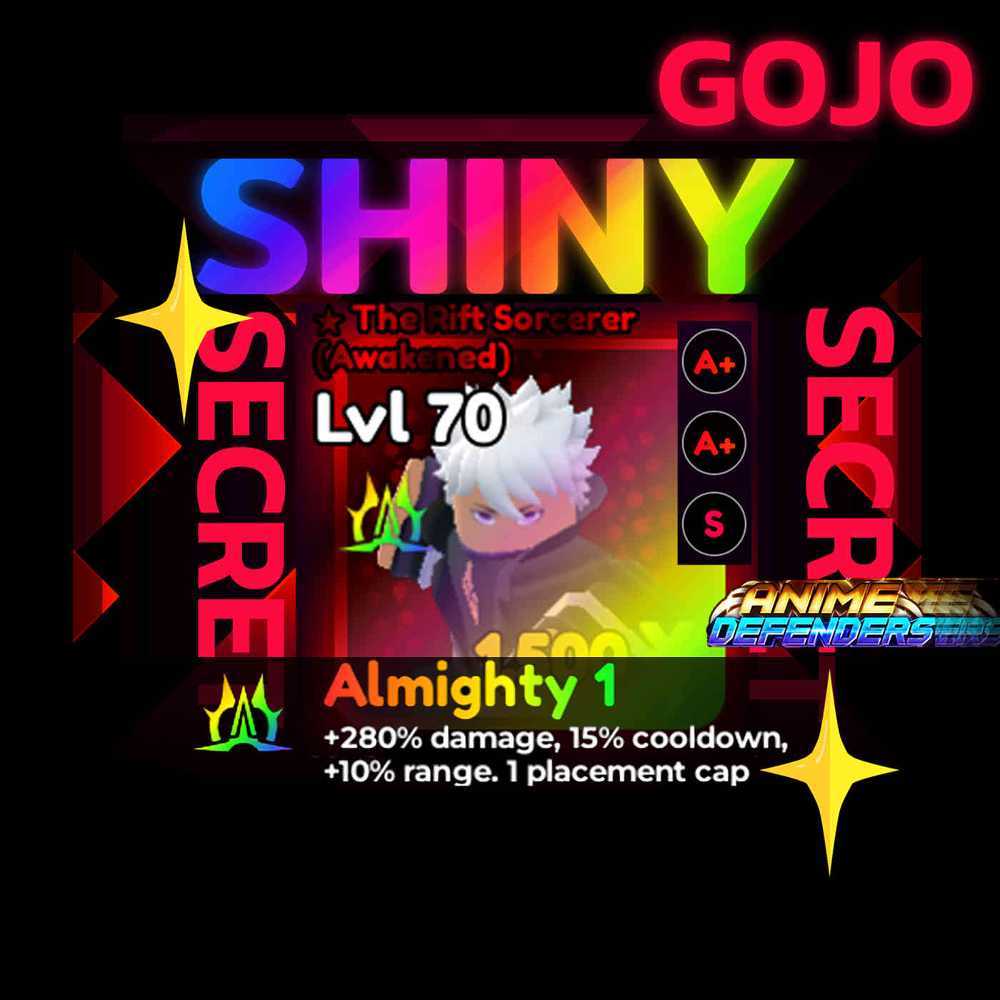 ShinySecret GOJO The Rift Sorcer evo Trait Almighty l Roblox Anime ...
