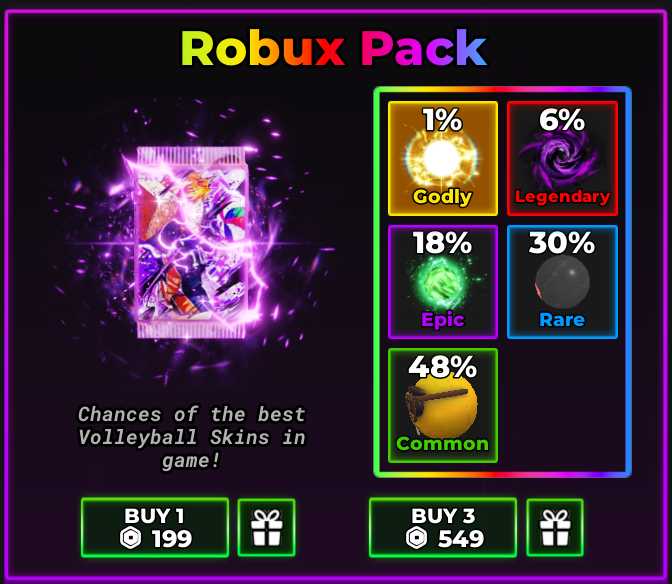 Haikyuu Legends - 3x Robux Pack (Via Gift)