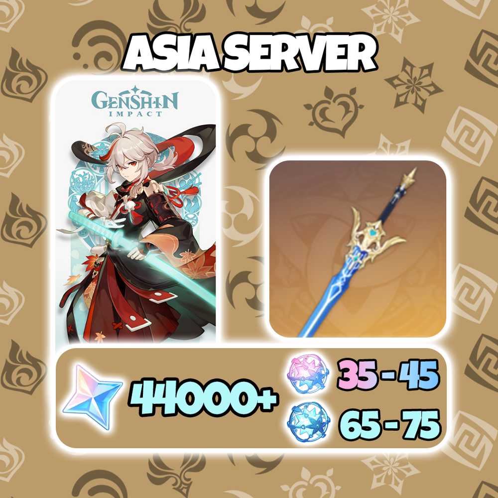 [Asia] Kazuha + Signature Weapon (380 Wishes) | AR45+ | 44000 Primogems ...