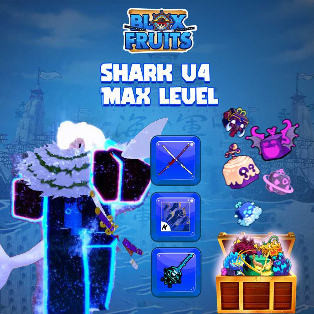 Blox Fruit 2550 Level Shark v4 Full gear CDK GHM 2.5M BOUNTY TREX ...