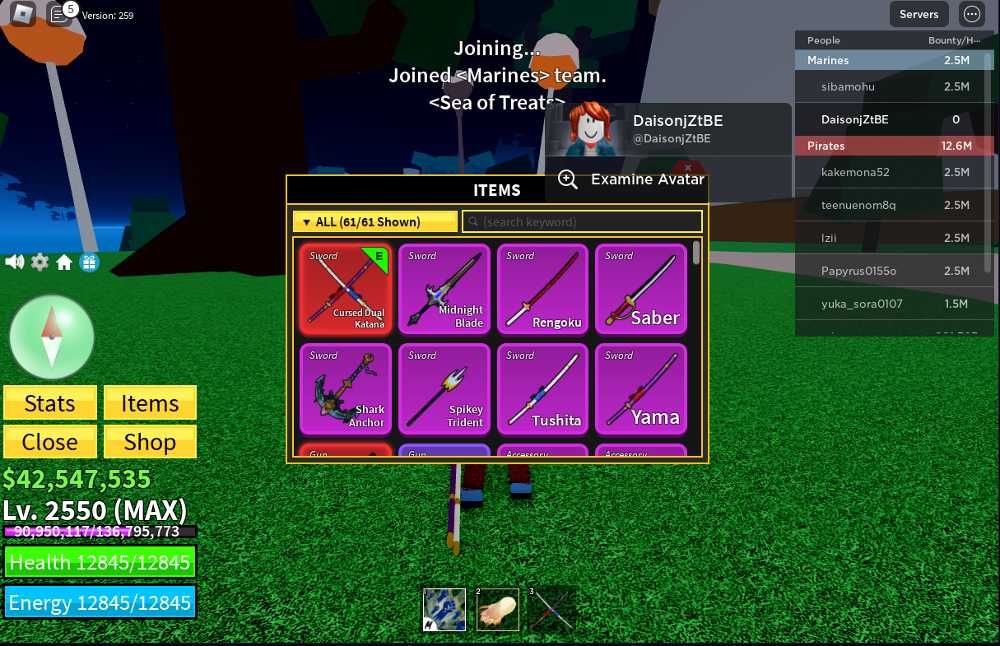 Blox Fruits CDK+ANCHOR+SG+kitsune inventory +2550lv