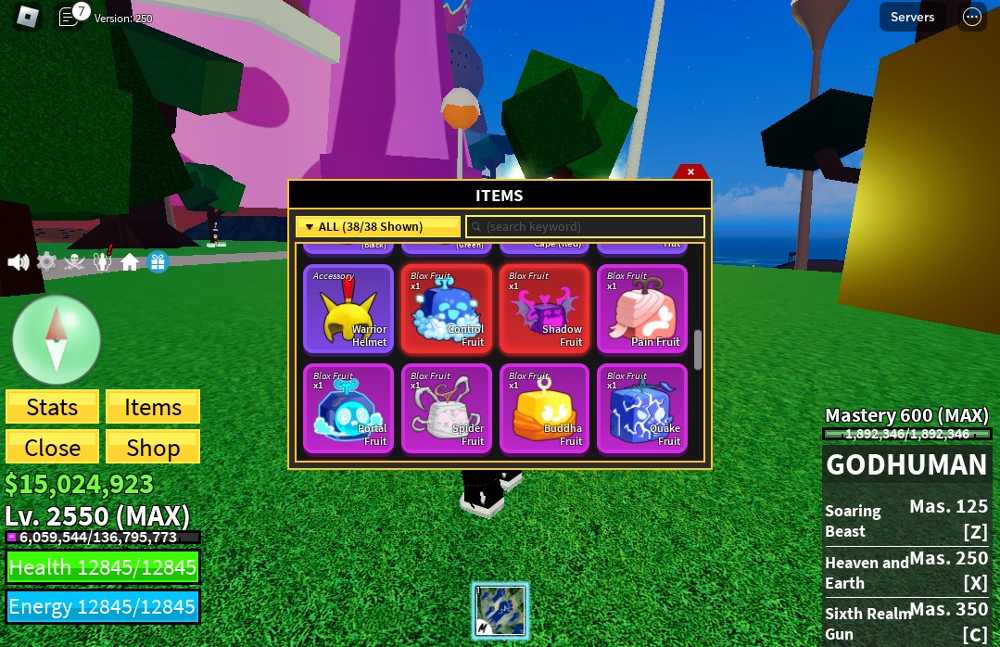 Blox Fruits 2550 Lvl Angel Godhuman Max Control Fruit Shadow Fruit Pain