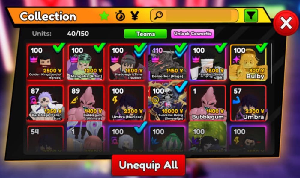 [ ANIME ADVENTURE ] 6 UNIQUE ACC | 3 META UNIQUE UNIT