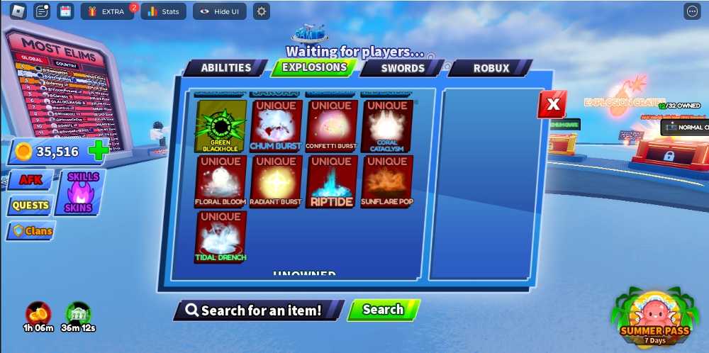 Blade Ball 35516 Coins 8 Unique Explosions 9 Unique Swords Holy Sword