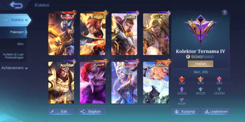 Skin 205, skin Legend Granger, Yuzhong Prime, lance Champion,Roger M1 ...