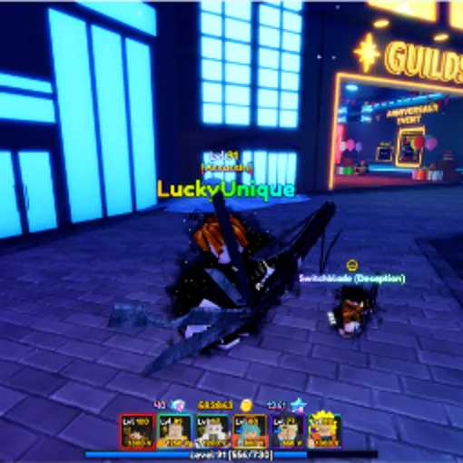 AA | ANIME ADVENTURES VIP LVL 91 SHINY SWITCHBLADE EVO GOOD STATS MANY ...