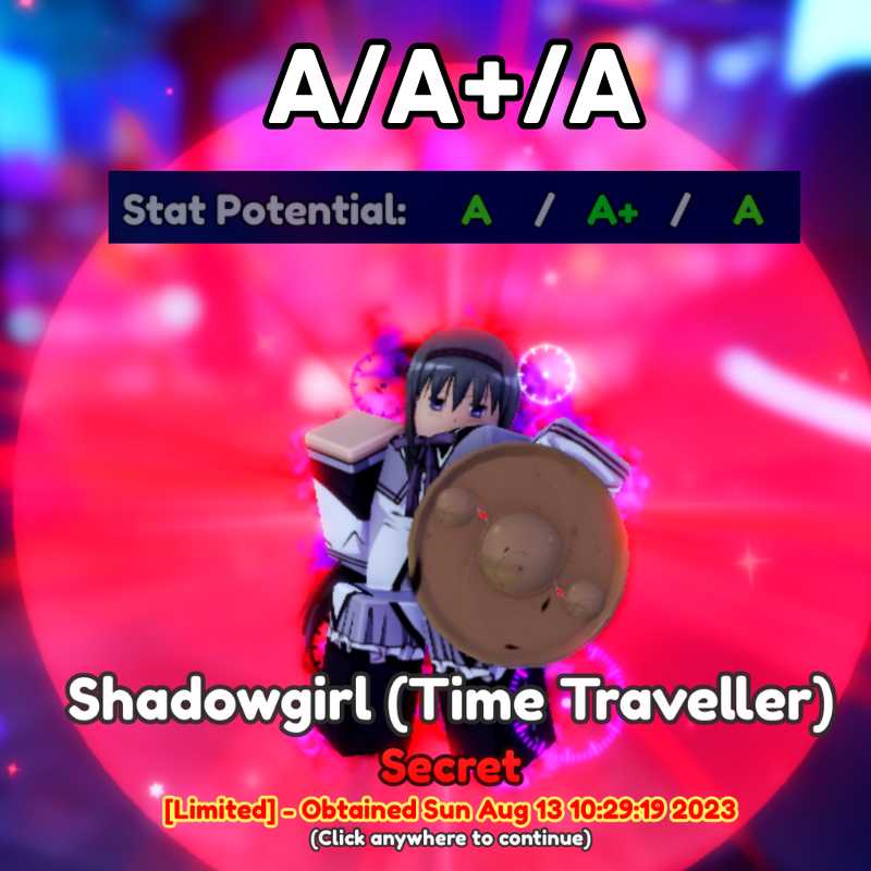 A262Shadowgirl / Homura Evo A/A+/A - Anime Adventures - Instant Delivery