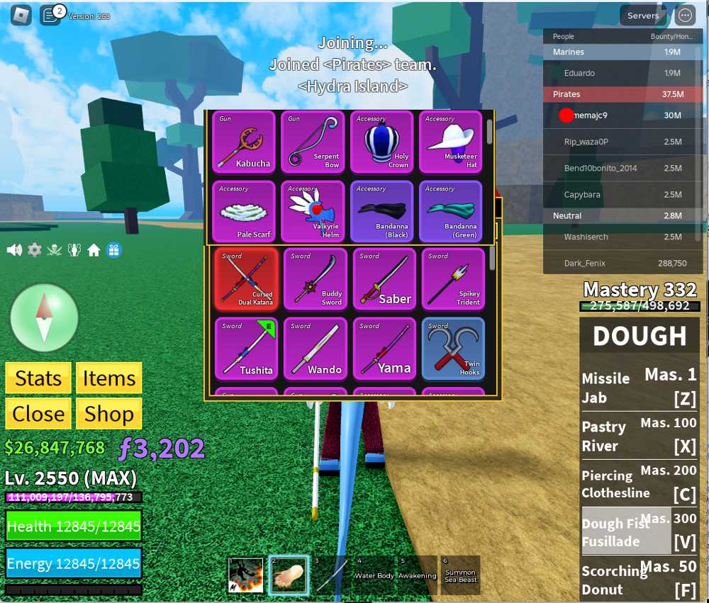 Blox Fruits / 30m Bounty / Awakening Shark FULL Gear / Dough v2 / CDK ...