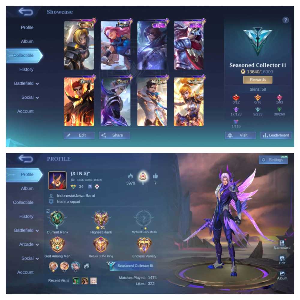 ML5 HERO 57 SKINS 58 COLLECTOR NATALIA LIGHTBORN FANNY, GRANGER VENOM ...