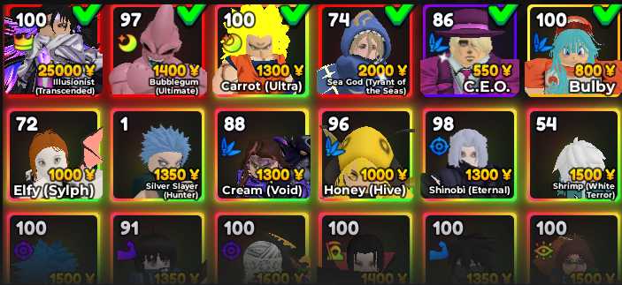 | Level 111 | Unique Aizen Transcended Account and Mythic Trait Metas