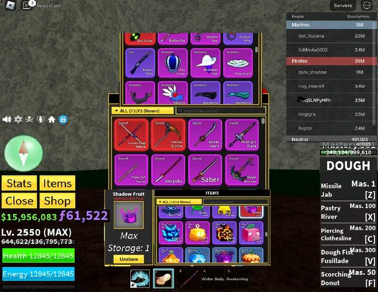 Blox Fruits / Dough v2 / Awakening Shark FULL Gear / CDK-SG-SHarkAnchor ...