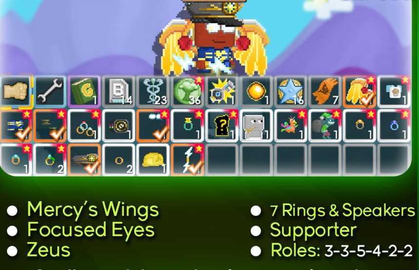 [GROWTOPIA MEGA DEAL] MERCY'S WINGS 7 RINGS FOCUSED EYES ZEUS SUPPORTER ...