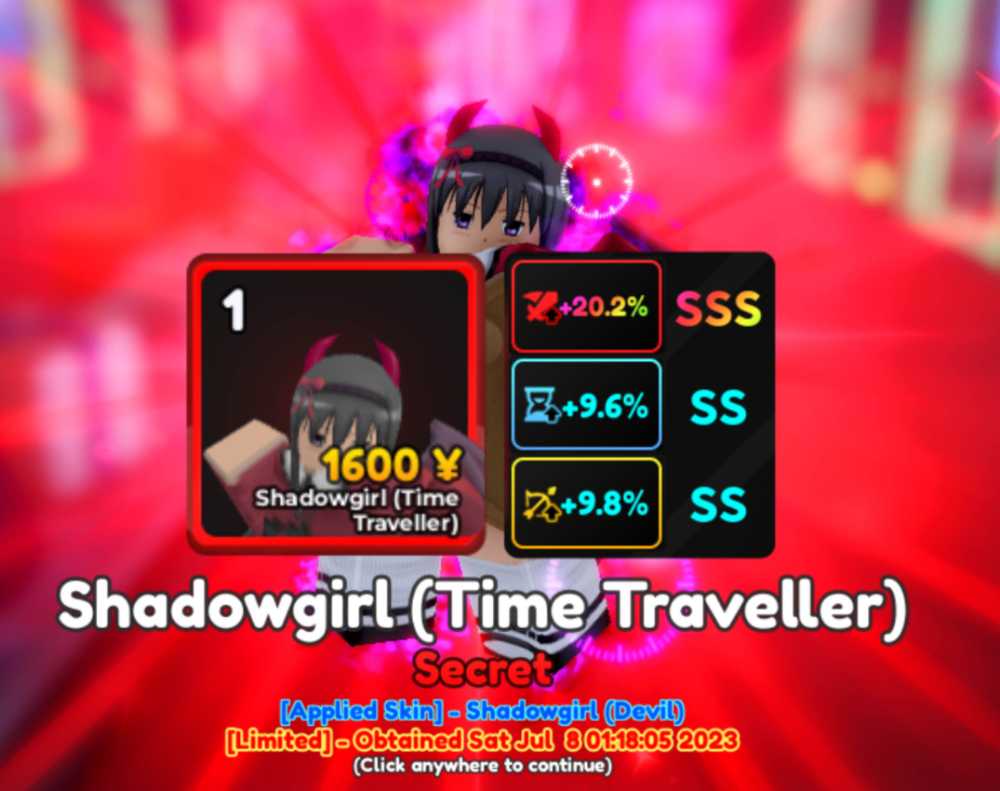 SSS/SS/SS | Shadowgirl Time Traveller Homura | Anime Adventures AA ...