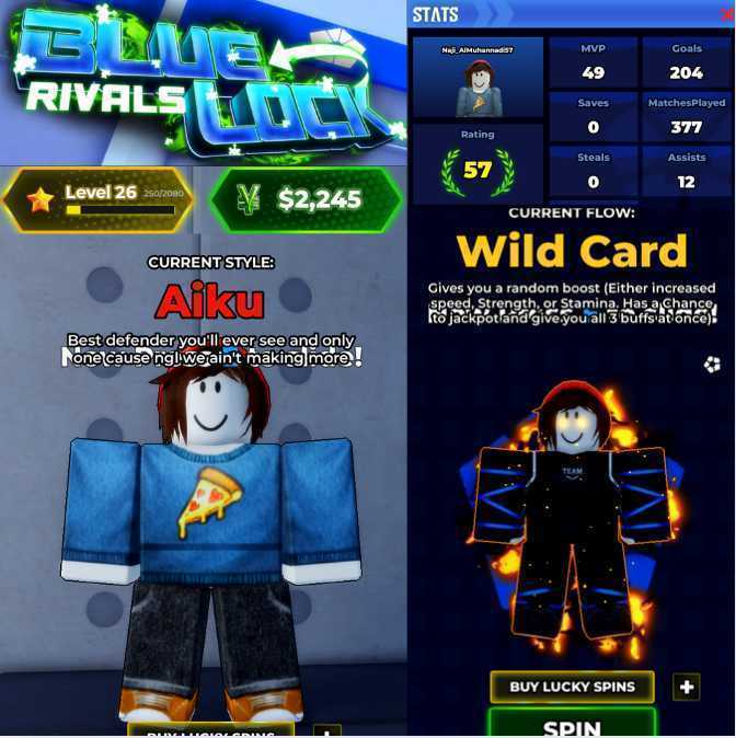 ROBLOX | Blue Lock: Rivals | Style Aiku | Flow Wild Card | Unverified ...