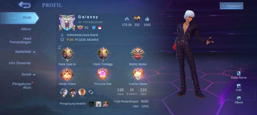 Hero max emblem max skin 216 legends gs kof gs Fanny epic limit