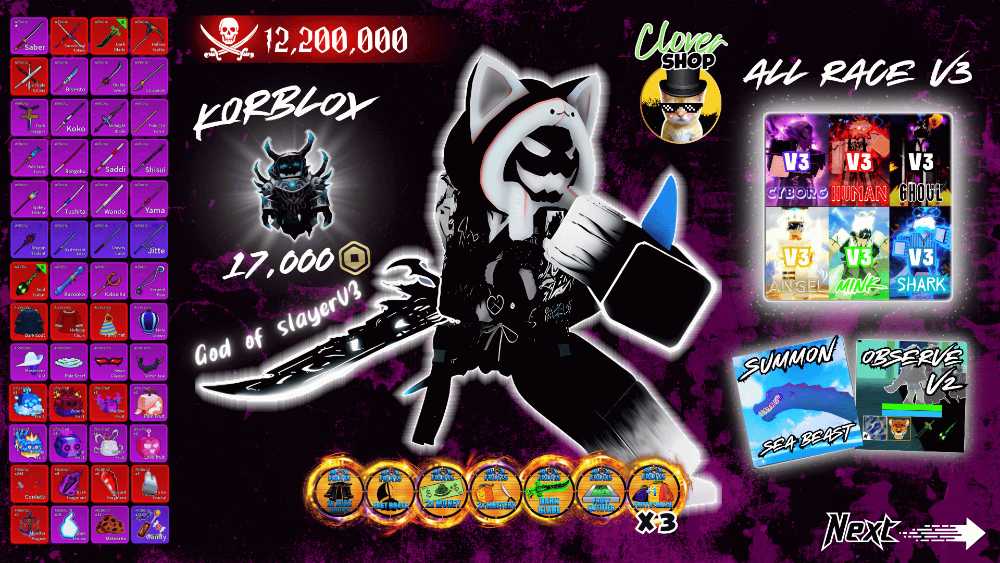 Blox Fruits | GOD Tier Account | All race V3 | CDK,DB V3,HS,TTK,SG ...