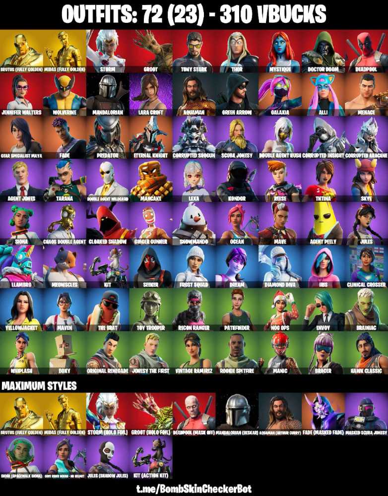 72 SKINS+HOLO FOIL(GROOT+STORM)+FULL BESKAR MANDALORIAN+WHIPLASH ...