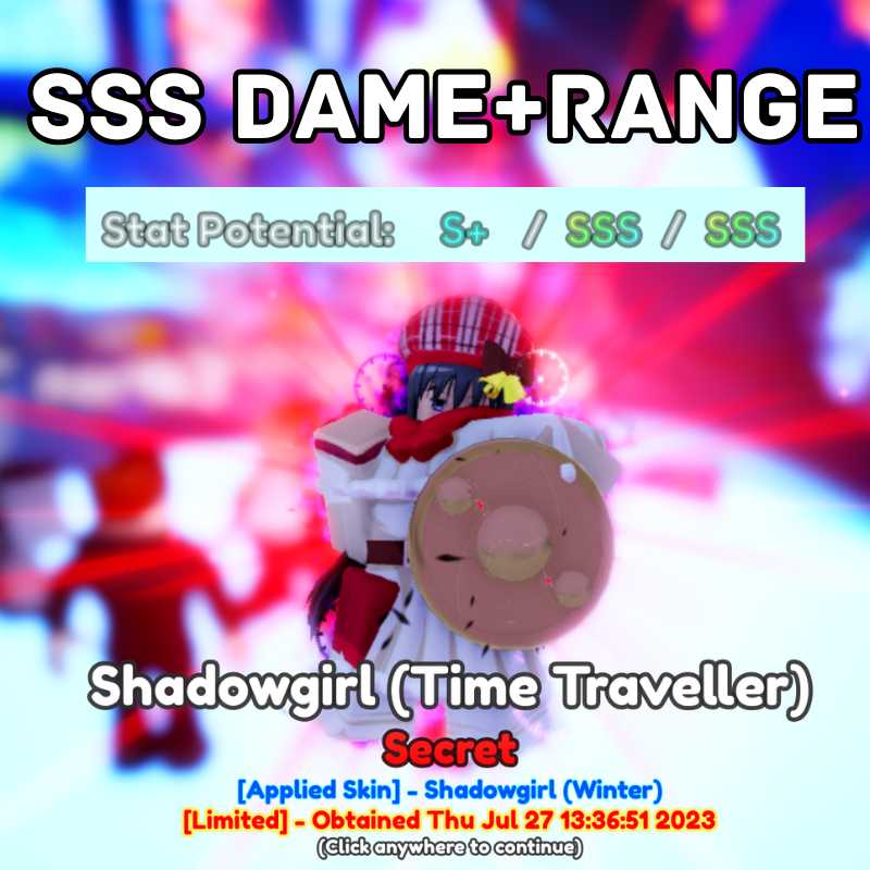 A333Shadowgirl / Homura Evo Stat S+/SSS/SSS - Anime Adventures ...