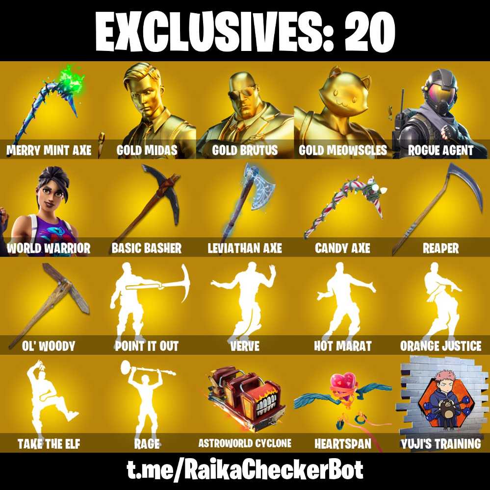 201 SKINS LEVIATHAN AXE MERRY MINT AXE GOLD MIDAS GOLD BRUTUS GOLD ...