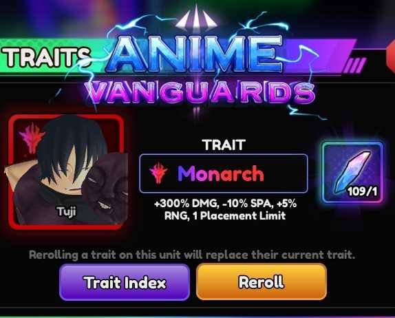 Toji 0.1 Monarch //Reroll 109 // Anime Vanguards
