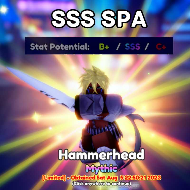 A643Hammerhead SSS SPA / 10% - Anime Adventures - Instant Delivery