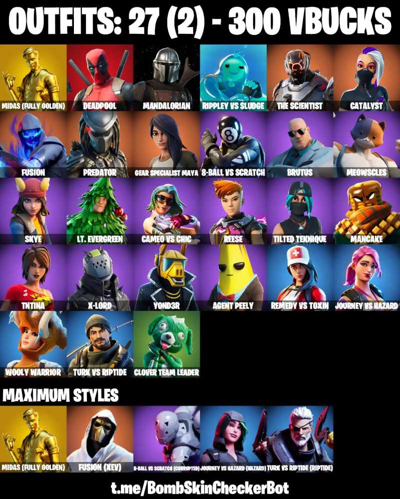 PC/PSN/XBOX/NINTENDO 27 SKINS MIDAS FULLY GOLDEN RAGE DEADPOOL TILTED ...