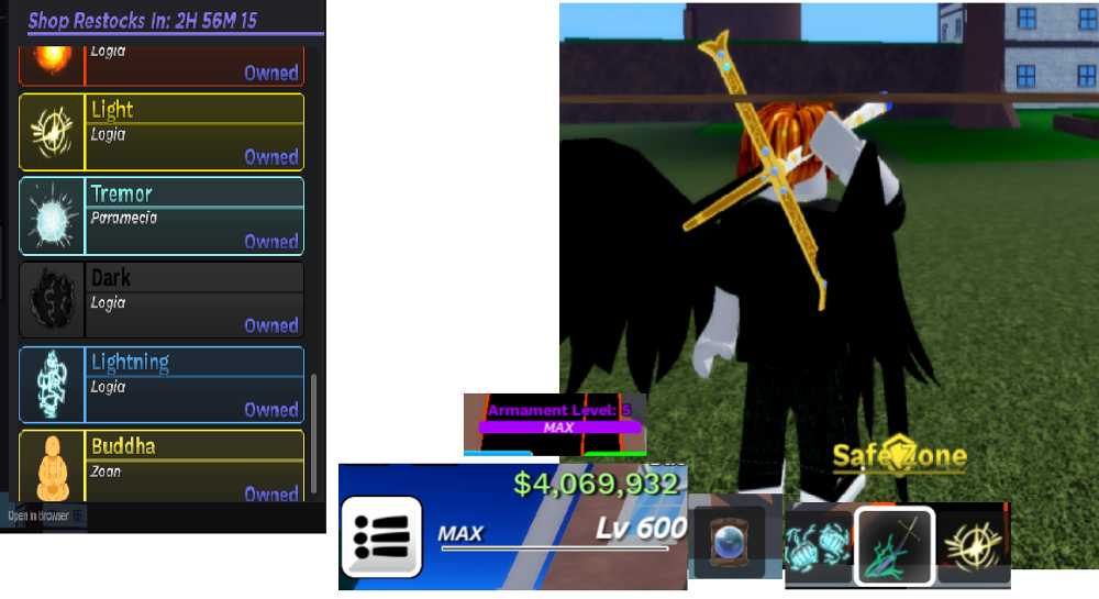 DEMON PIECE ALL GAMEPASS ALL FRUIT LV 600 max race luna