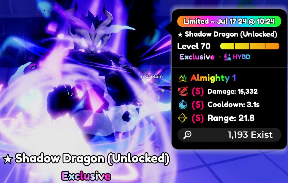 Anime Defenders Almighty EVO Shadow Dragon BUFF 0.1 ( S S S ) (INSTANT ...