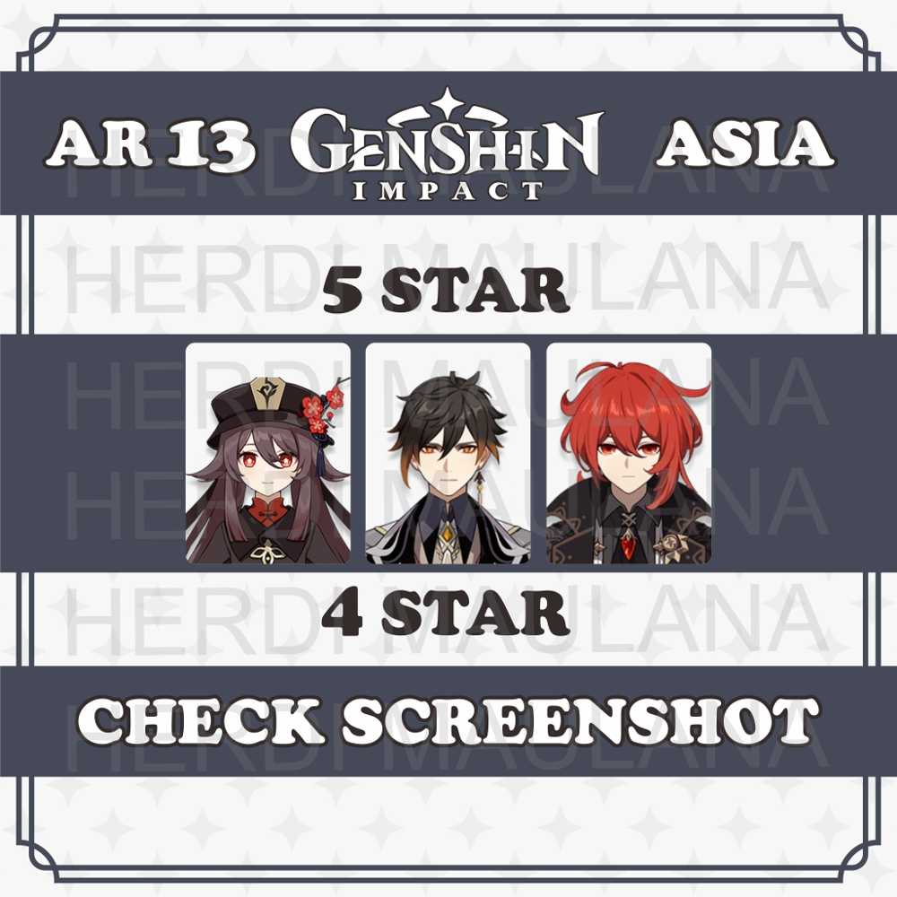 [ASIA] Hutao+Zhongli+Diluc AR13 Starter