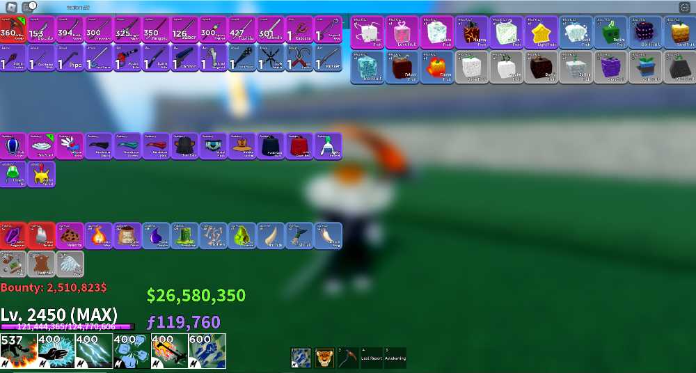 Blox Fruits| Lv2450 | Race Human V4 Tier 1 | Godhuman + Hallow Scythe ...