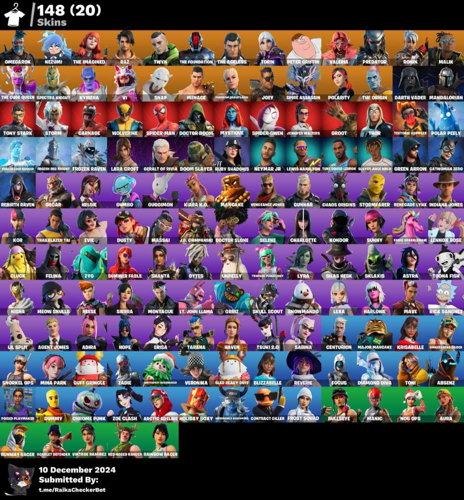 Psn/Xbox/Nintendo/PcLeviathan Axe148 skins Unpeely, Polar Peely, Ruby Shadows, Rick Sanchez ...