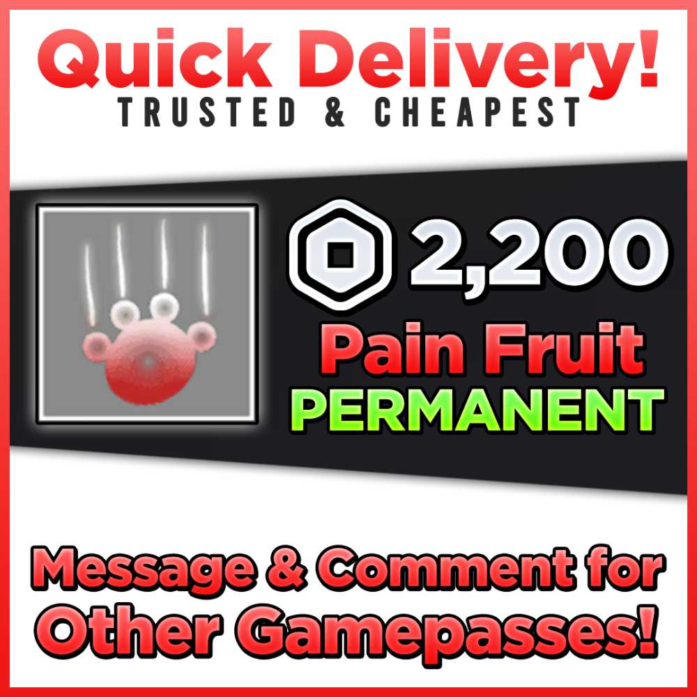 ⭐️ Pain Fruit PERMANENT - Blox Fruits ⭐️ 100% SAFE - QUICKEST - CHEAPEST ⭐️