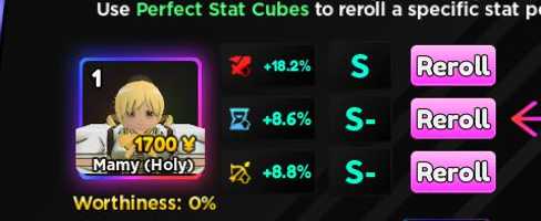Mamy (Holy) Full S Stat | Anime Adventure