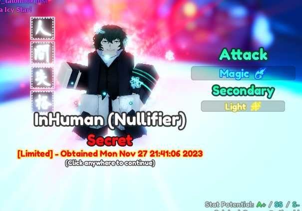 INHUMAN SHINY - A+/SS/S- - ANIME ADVENTURES