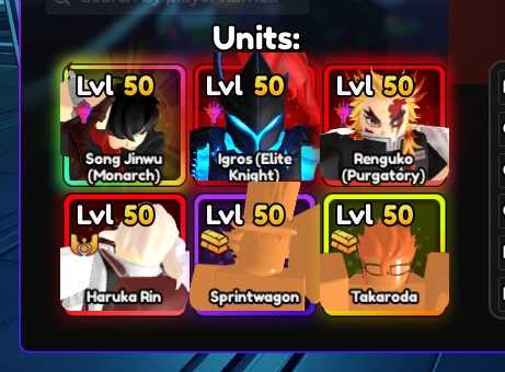 [3 Monarch ]// Rengoku // SJW // igris // Anime Vanguards [ 2nd account ]