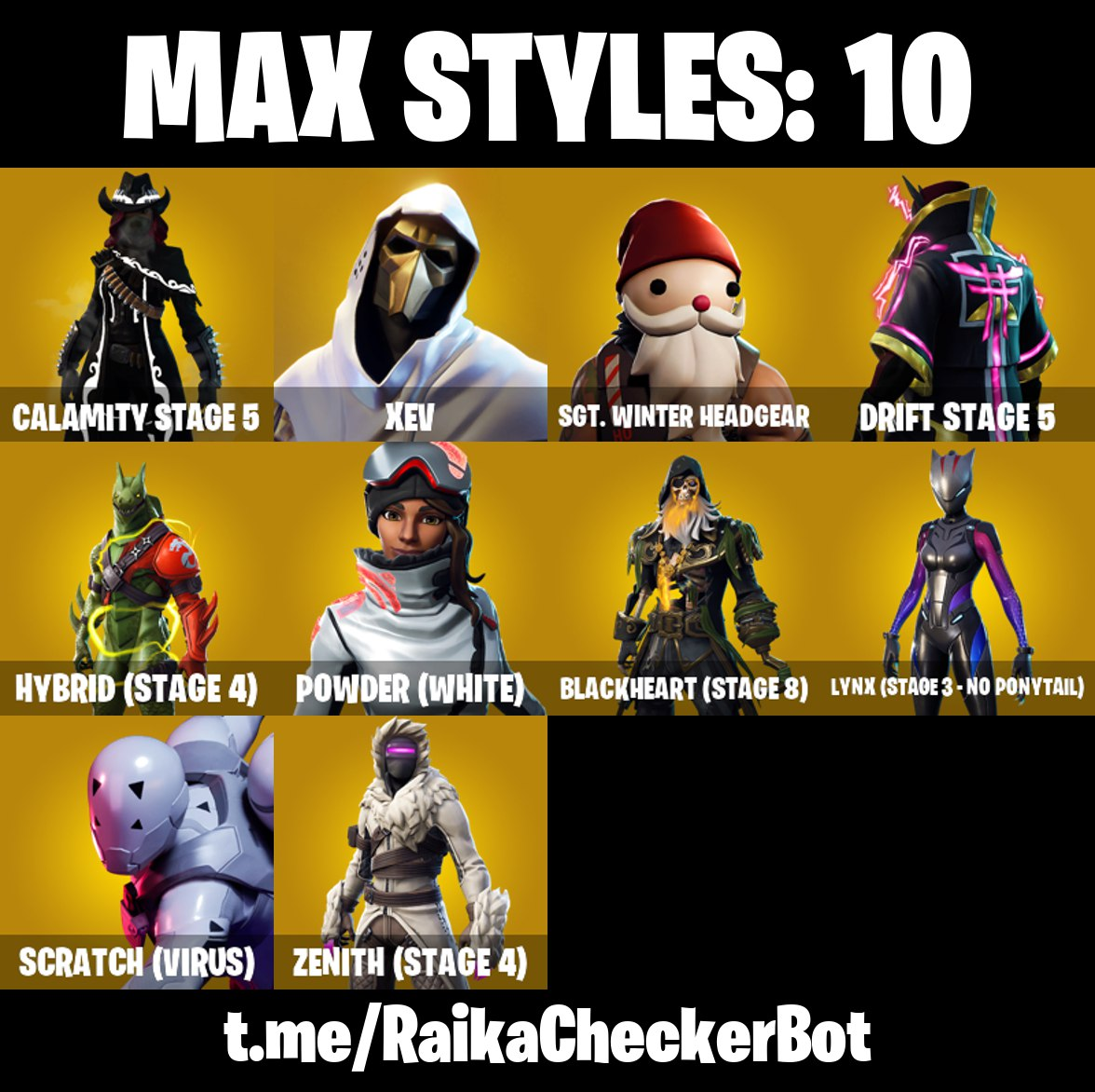 37 SKINS+ORANGE JUSTICE+MAYA+AGENT PEELY+8-BALL(MAX)+MAX STYLES(LYNX ...