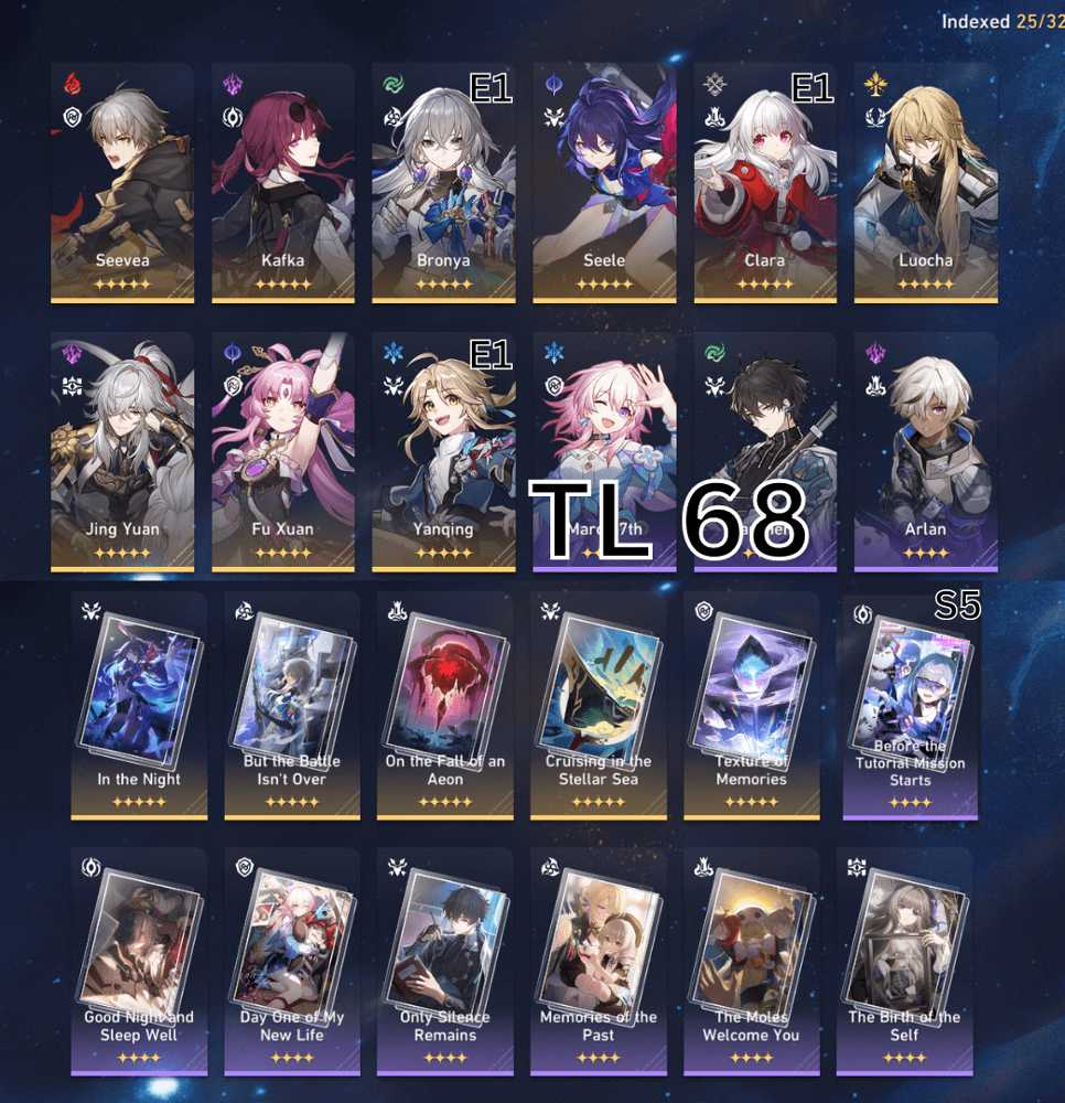 13x 5⭐ 6 Ltd (Seele Sign + Luocha + Fuxuan + Kafka + Jingyuan + Bronya ...