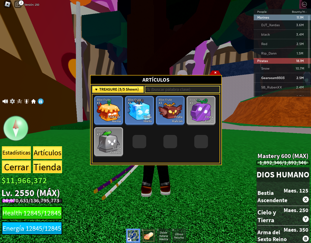 Auto Delivery Blox Fruits 2550 Lvl Dough V2 11kk Godhuman ️cdk
