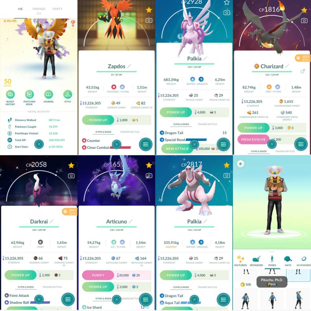 936 LV50 Pikachu Ph.D. Pose Legendary 100%: 11 Galar Zapdos Palkia ...