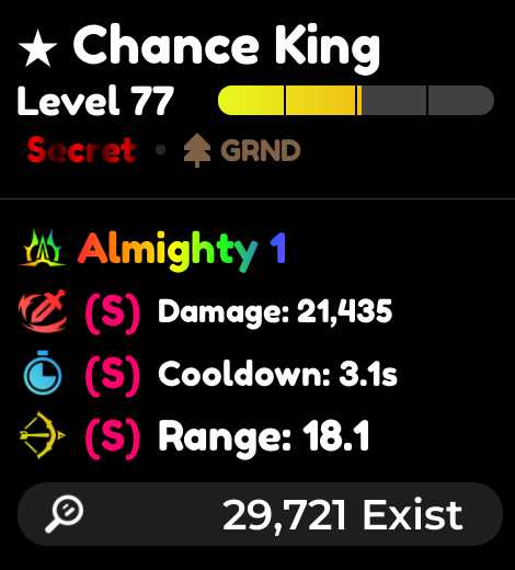 Anime Defenders | ALMIGHTY EVO Chance King HAKARI | SSS STATS